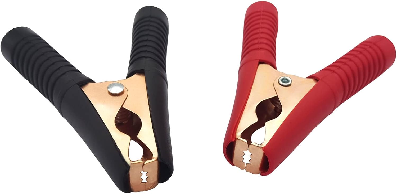 90mm Long Battery Alligator Clips, 2PCS Insulated Alligator Clips Black ...