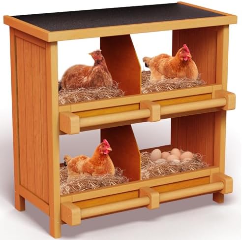 Amazon.com : Chicken Nesting Boxes,4 Compartments Wooden Nesting Boxes ...