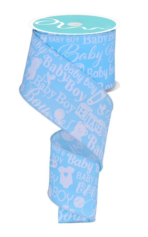 Amazon.com: Baby Boy Gender Reveal Ribbon - 2 1/2" x 10 Yards, Light ...