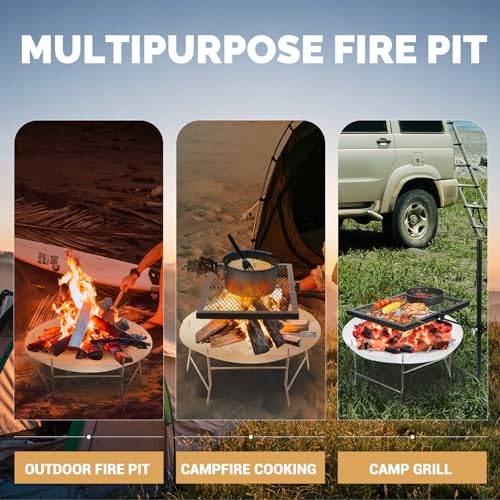 ActDoer Portable Outdoor Fire Pit - 17 inch Collapsible Fire Pit with ...