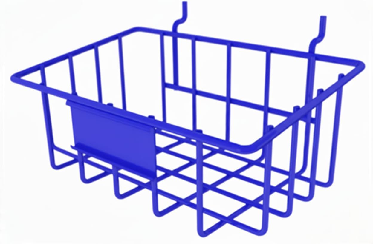 Amazon.com: Slanted Pegboard Wire Basket with Name Plate - Powder Coat ...