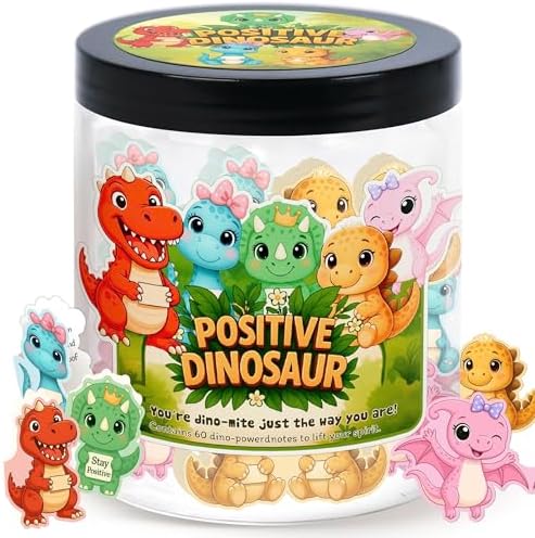 Amazon.com: Positive Dinosaur Jar with 60 Daily Affirmation Cards ...