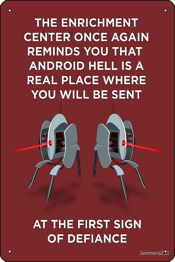 Amazon.com : Portal Turrets Art Print 8 x 12 Inch Funny Metal Tin Sign ...