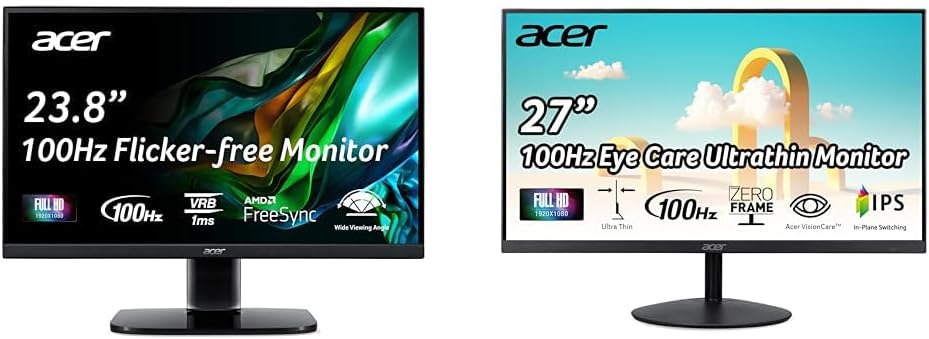 Amazon.com: acer KC242Y Hbi 23.8" Full HD Zero-Frame Gaming Office ...