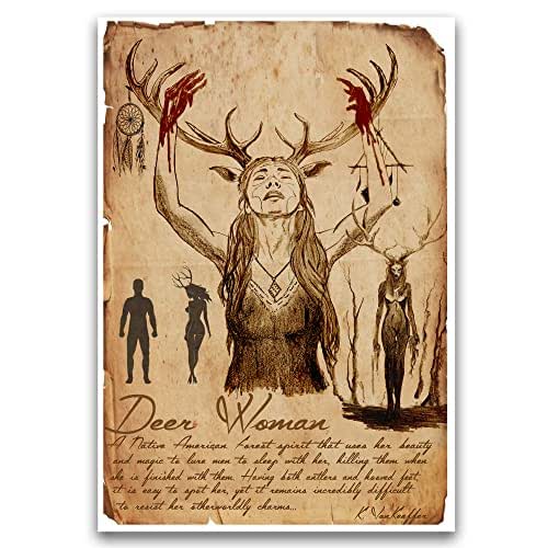 Amazon.com: Native American Deer Woman, myths monsters and folklore art ...