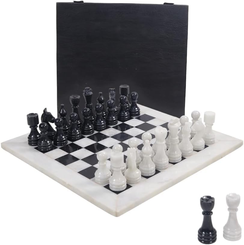 Buy Marble Chess Board Game Set Unique Design Weighted Marble Chess ...