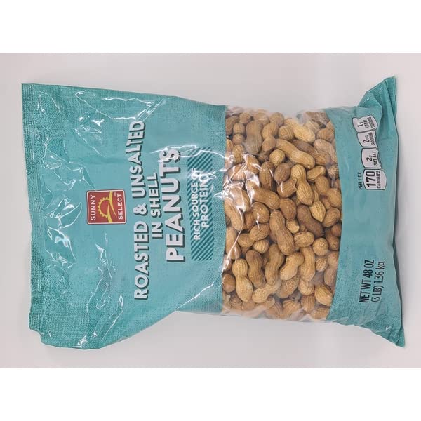 Amazon.com : Sunny Select, Roasted In Shell Peanuts, Unsalted, 48 OZ ...