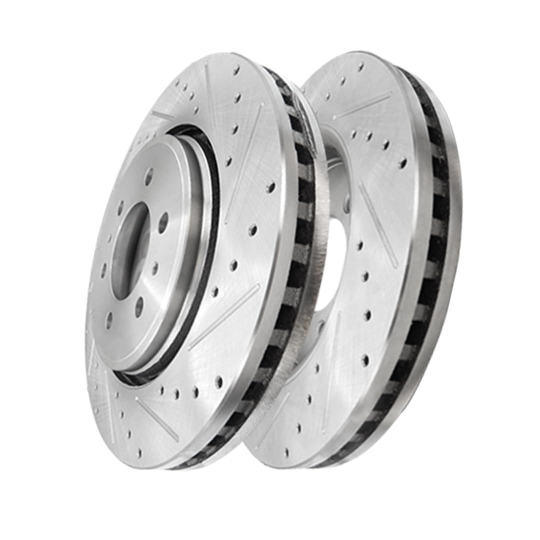 Amazon.com: PM Auto Front Drilled Slotted Disc Brake Rotors For 2014 ...