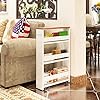 Amazon.com: TEAMIX 4 Tier White Slim Storage Cart with Handle, Slide ...