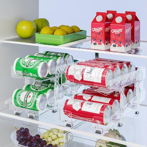 STORICANS Rolling Can Dispenser with Adjustable Width, Set of 2 Fridge ...