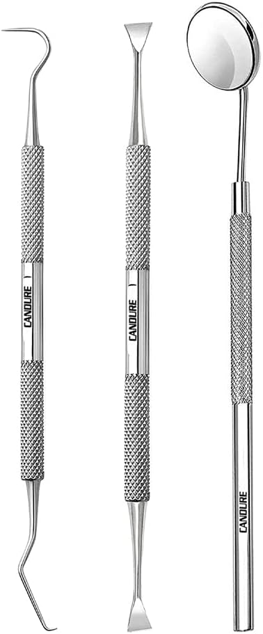 Candure Dental Tools Set - Dental Mirror, Dental Pick & Plaque Remover ...
