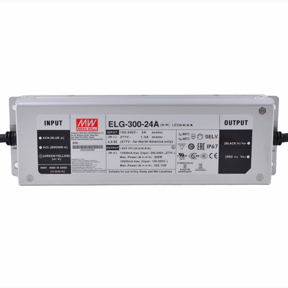 ELG-300-24A LED Driver Mean Well 300W 24V LED Power Supply – IP67 ...