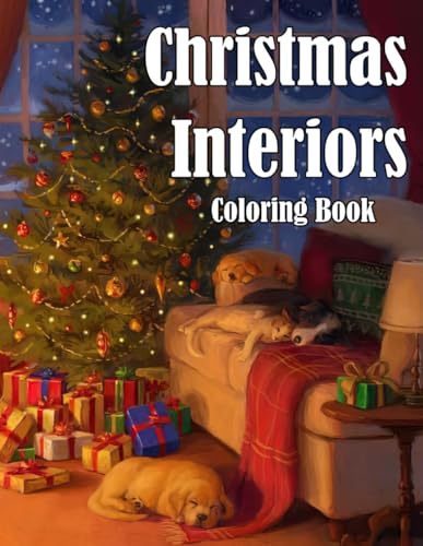 Christmas Interiors Coloring Book: Festive Holiday Decor Coloring Pages ...