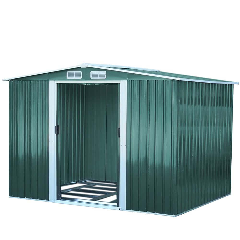 Buy The Fellie Garden Shed 8ft X 8ft Green Garden Metal Storage Pent