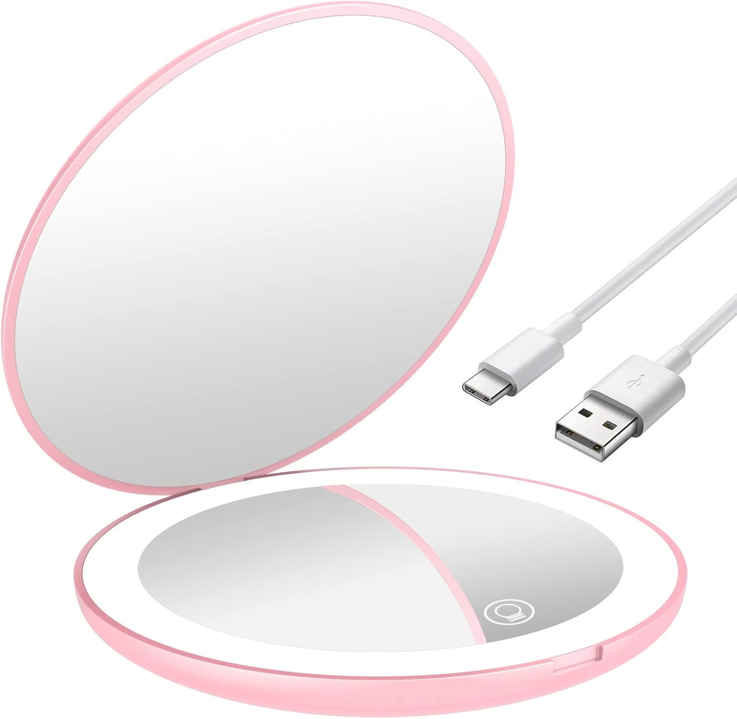 Amazon.com - WOBANE LED Lighted Compact Makeup Mirror, Rechargeable ...