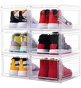 Amazon.com: Yukui LLc Large Shoe Boxes Clear Plastic Stackable, 8 Pack ...