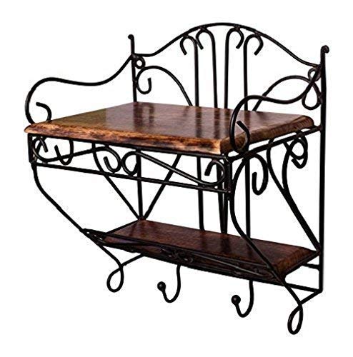 CRAFTCASTLE Wooden and Wrought Iron Set Top Box Wall Shelf/Stand Wood ...