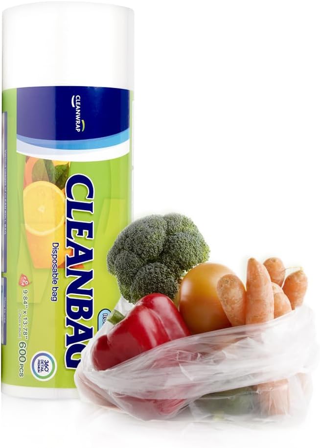 Amazon.com: RBHK 12" X 20" Plastic Produce Bag on a Roll Clear Food ...