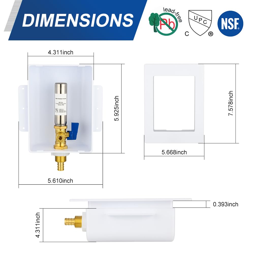 Snapklik.com : EFIELD Premium Ice Maker Box,1/2-Inch Crimp Pex Inlet ...