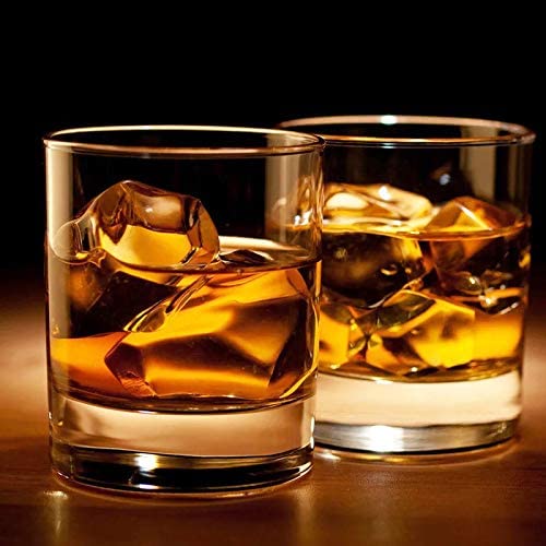 Aztec Plain Whiskey Glasses - 300 ml Bar Glass for Drinking Bourbon ...