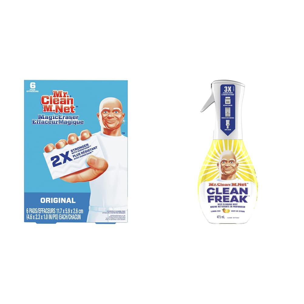 Mr Clean Magic Erasers Original (6 Count) + Mr. Clean All Purpose ...