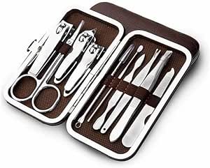 Amazon.com : 10 PCS Manicure Pedicure Set Nail Clippers - Stainless ...