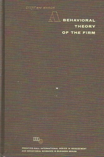 A Behavioral Theory of the Firm by Cyert: unknown author: Amazon.com: Books
