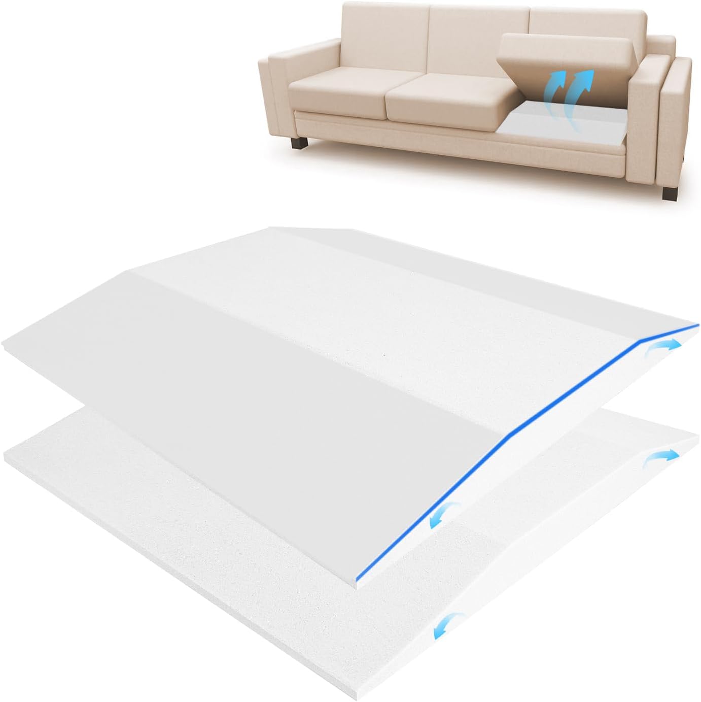 Amazon.com: 2PCS Trapezoidal 20" X 20" Couch Cushion Support for ...