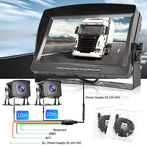 Snapklik.com : Dual Backup Camera Monitor Kit Video Recording 9 Inch ...