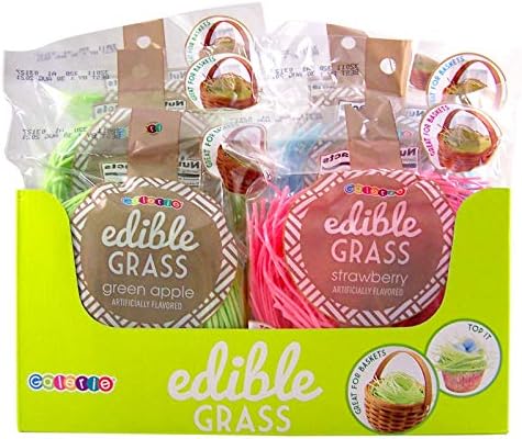Amazon.com : Sweetzo - Pink Edible Easter Grass, Strawberry Flavored ...