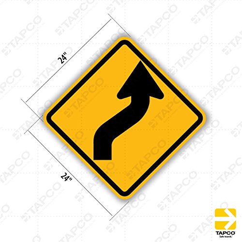 Tapco W1-4R High Intensity Prismatic Warning Sign, Legend "Right Curve ...