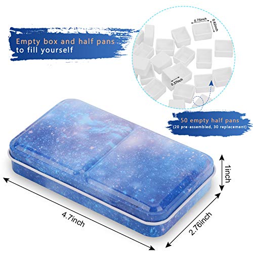 PEVART 53-Piece Set of 1 Empty Watercolour Box Painting Box Metal Box ...