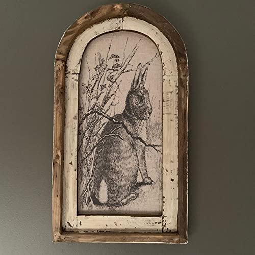 Amazon.com: Rustic Wooden Vintage Wall Decor, Rabbit Wall Art Rustic ...