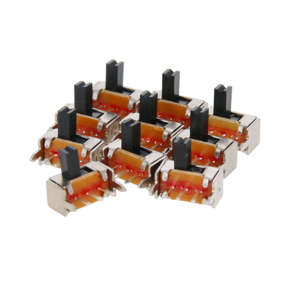 Amazon.co.jp: スライドスイッチ トグルスイッチ SK-12D07 2ポジション 1P2T 3ピン 0.5A/50V 100個入り 垂直スライドスイッチ マイクロスライドスイッチ ...