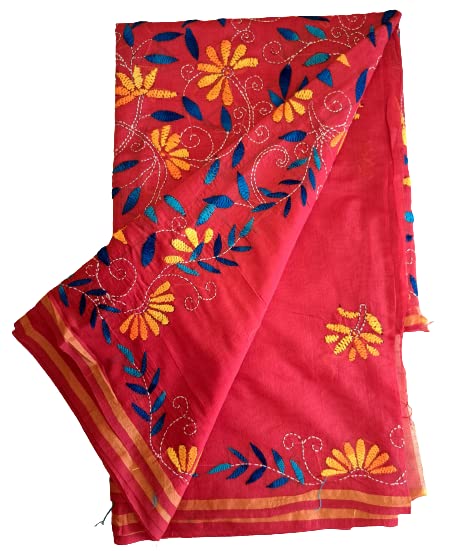 Buy Sari Kuthir Women Hand woven Allover Kantha/katha Stich Embroidery ...