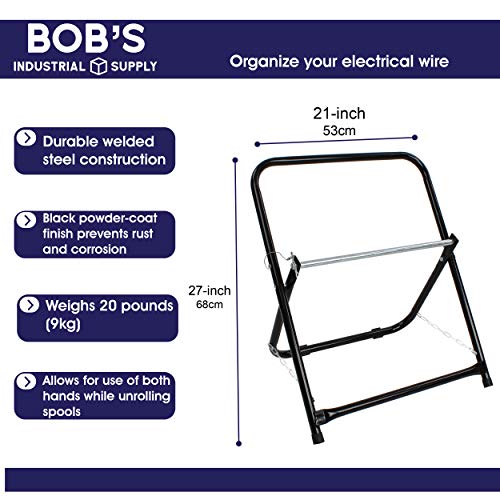 Snapklik.com : BISupply Wire Spool Rack Cable Caddy, Black