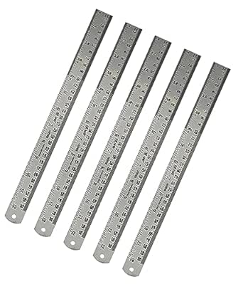 CUTHARD Premium 12Inch Stainless Steel Rule (SET of 5) with Metric and ...