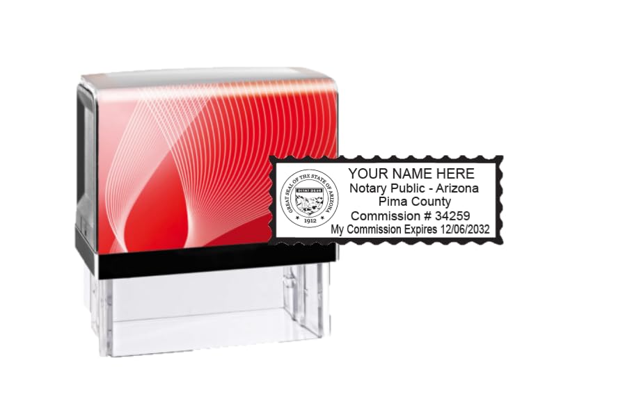 Amazon.com : Hubco Printer 40 Self Inking Notary Stamp - Arizona (Red ...