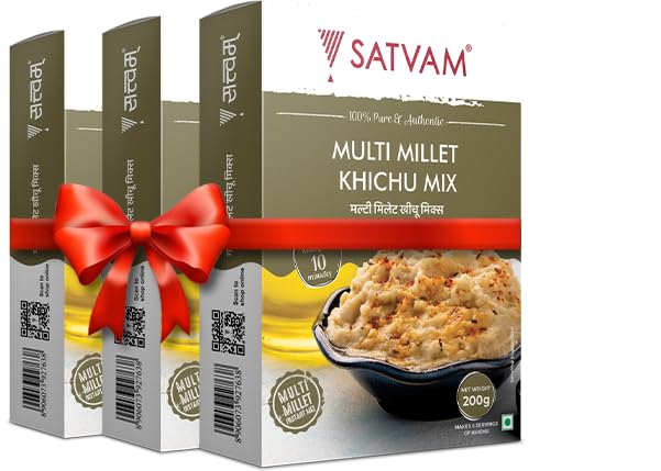 Satvam Multi Millet Khichu Instant Mix (Pack of 3)|(3 * 200g) : Amazon ...