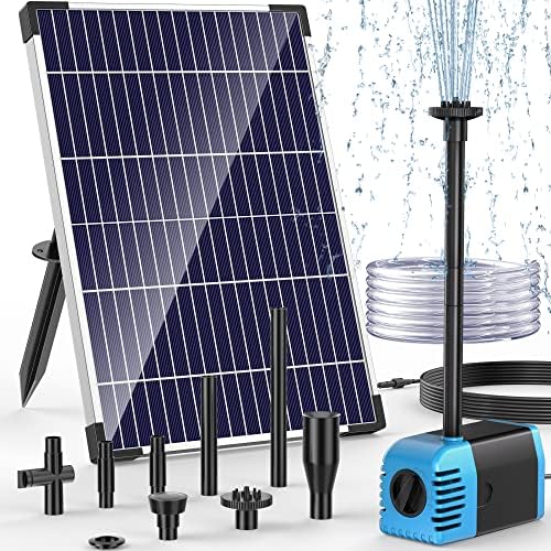 Amazon.com : Solar Kit, 800L h Solar Powered Submersible Pump with 50W ...