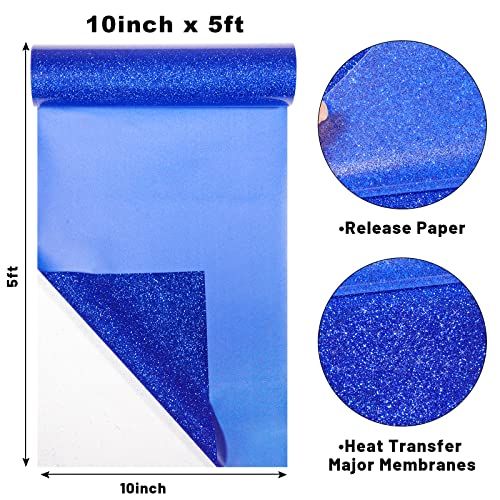 Snapklik.com : Royal Blue Glitter Vinyl Heat Transfer Vinyl Roll 10 X ...
