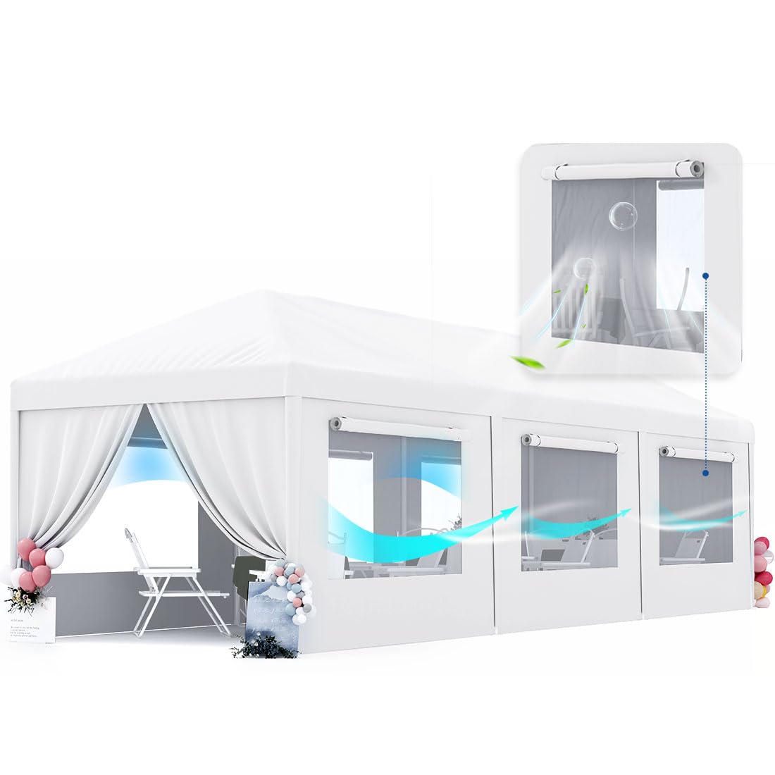 Buy PEAKTOP OUTDOOR10x30ft Heavy Duty Party Tent with Roll-up ...