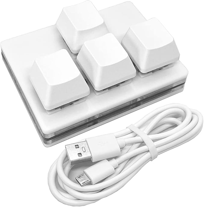 Amazon.com: QINIZX USB Mini 4-Key Keypad One-Handed Mechanical Gaming Keyboard Programming Macro ...