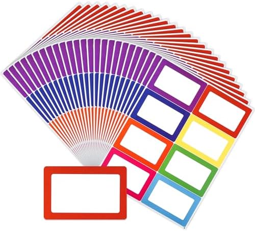 Amazon.com : Name Tag Label Stickers Colored - Coideal 500 Pcs Blank ...