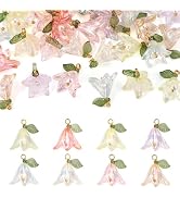 Amazon.com: Cheriswelry 28Pcs Rose Flower Charms Crystal Glass Floral ...