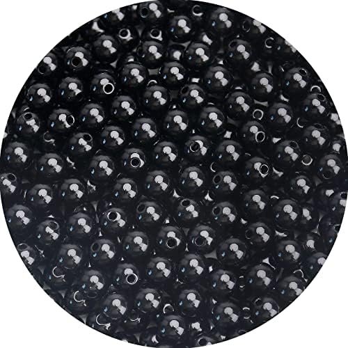 Amazon.com: 400 Round Black Acrylic Beads 10mm Diameter with 1.8mm Hole ...