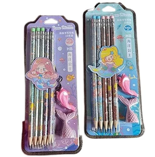 THE CUBBY CARTStylish Pencils Stationary Kit - Mermaid Pencil Set with ...