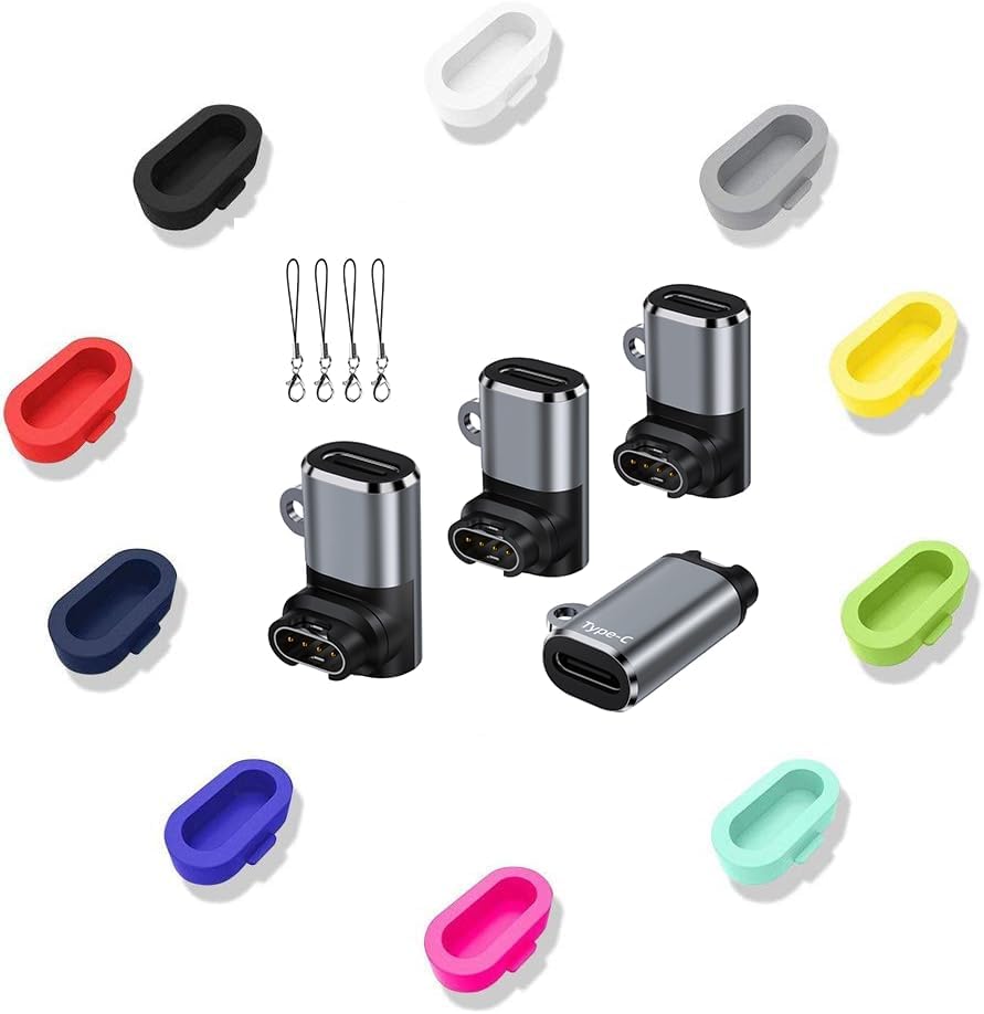 Amazon.com: USB C to Garmin Watch Charger Cable Adapter 4-Pack + 20 ...
