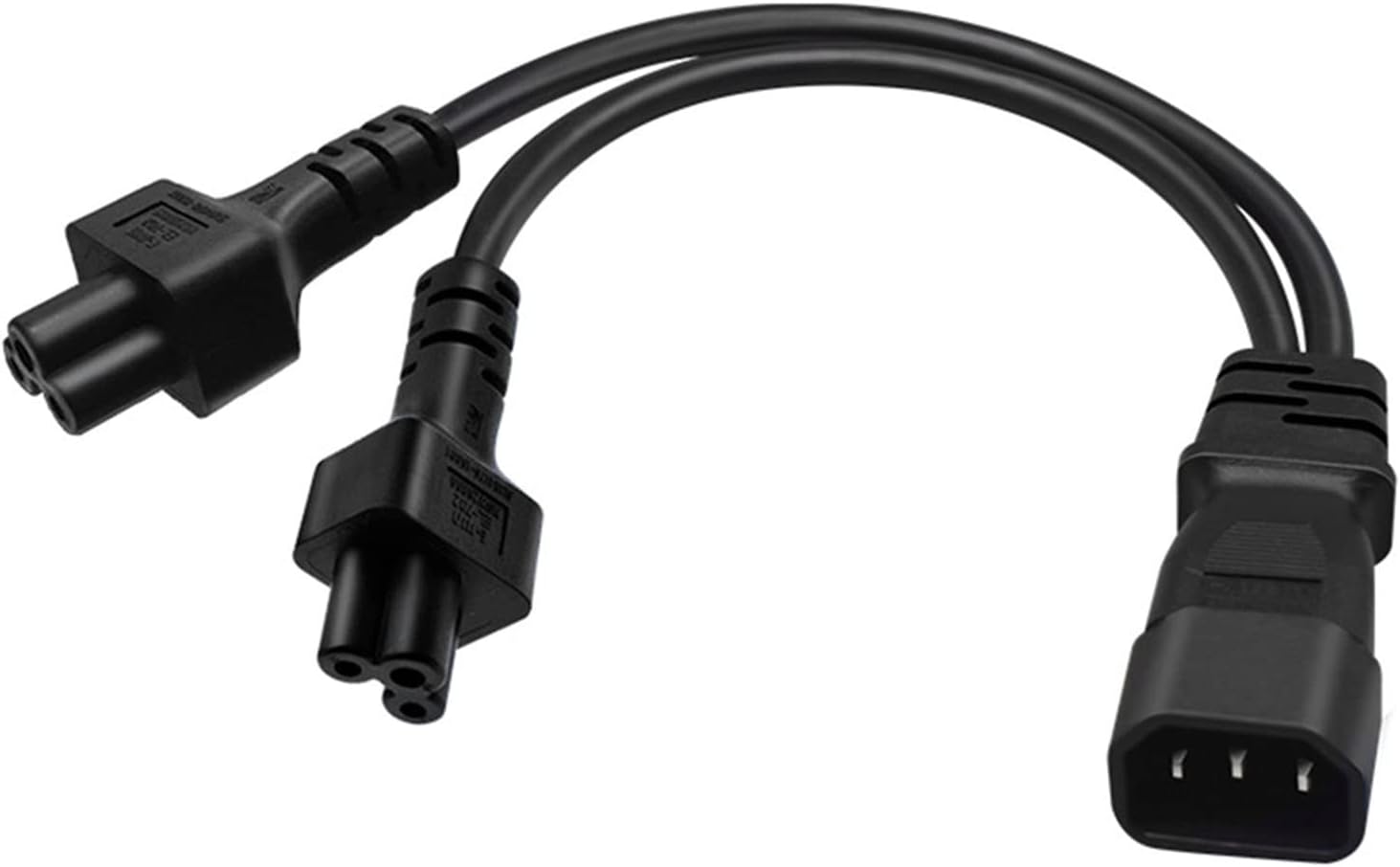 Amazon.com: 3-pin IEC320-C14 Male Plug to IEC320-C5+C5 Female Adapter ...