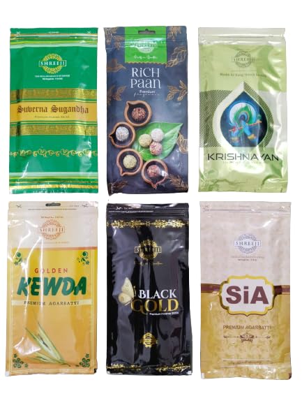 Shreeji Premium Incense Sticks for Pooja Combo Pack of 6 - Suverna ...